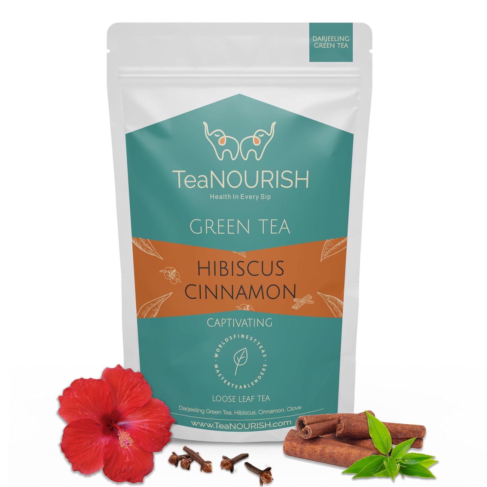 Hibiscus cinnamon green tea blend