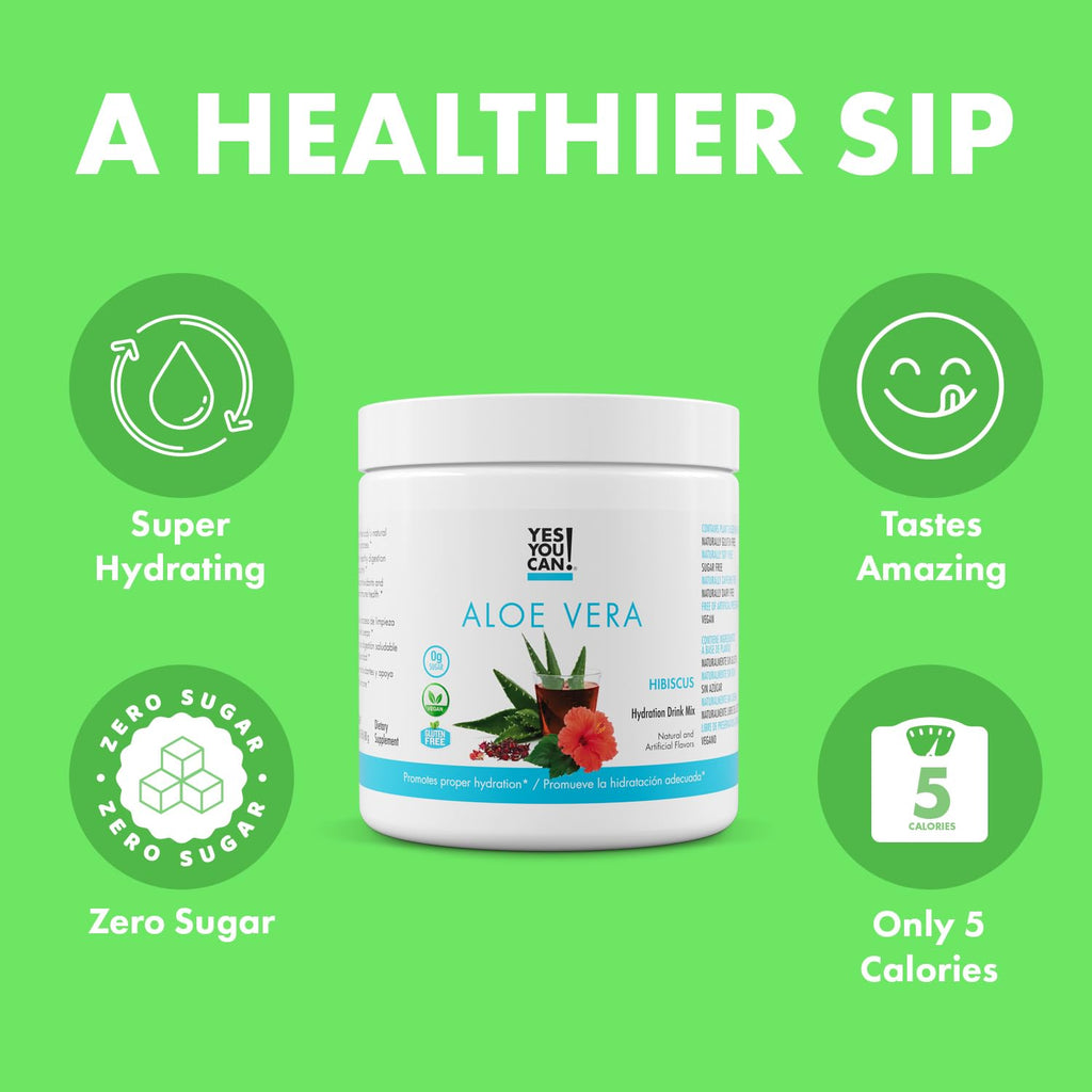 Hibiscus flavoured aloe vera beverage