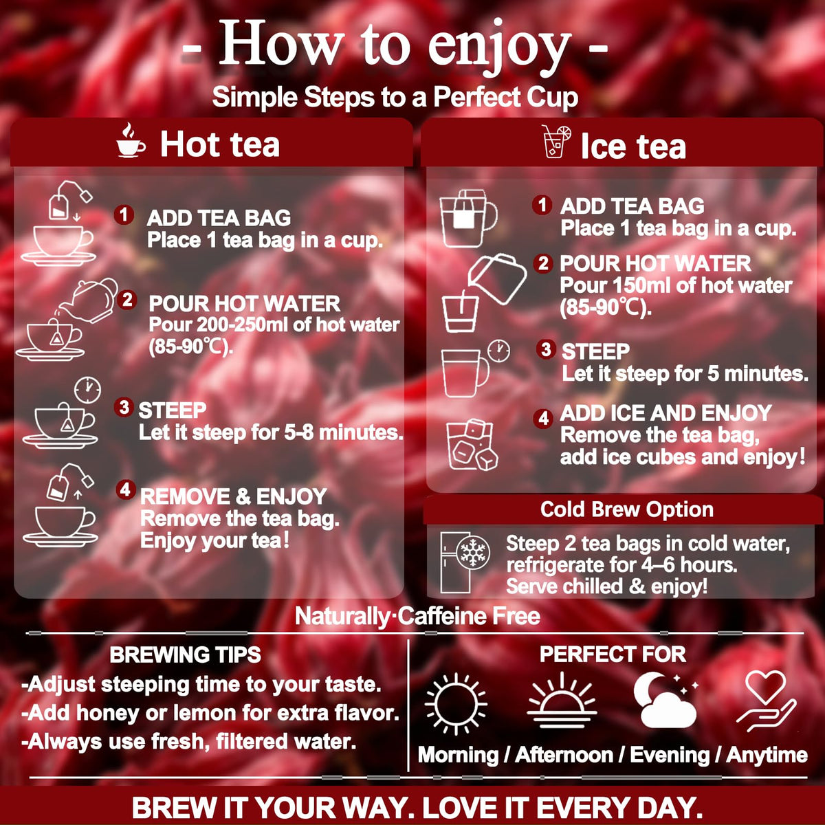 Hibiscus peppermint tea for cold brew