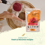Hibiscus powder adds flavour to ginger tea