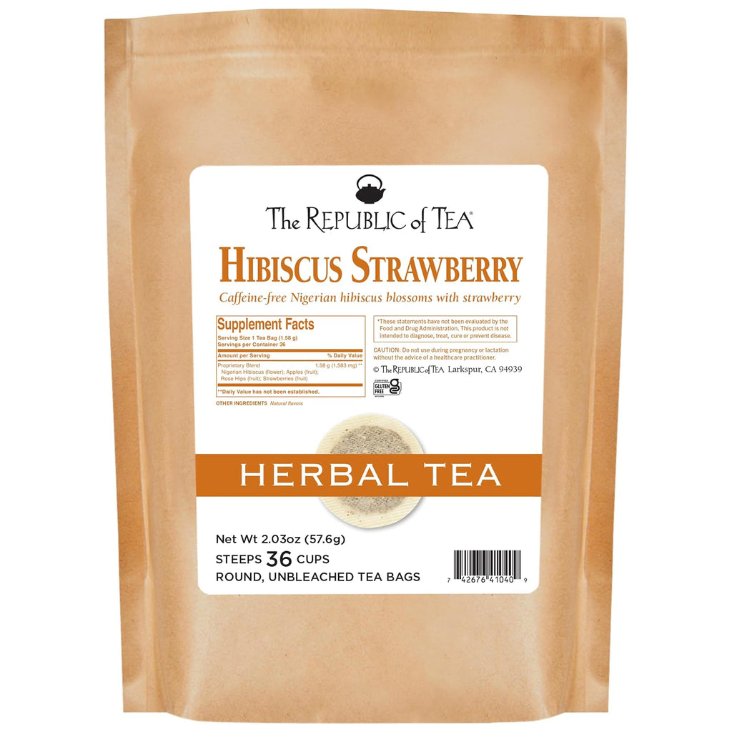 Hibiscus strawberry herbal tea bags