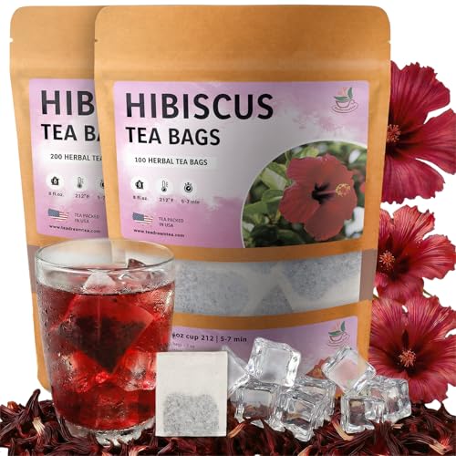 Hibiscus tea bags for herbal detox