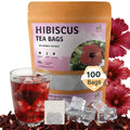 Hibiscus tea bags for herbal infusion