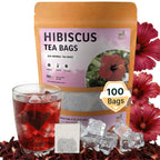 Hibiscus tea bags for herbal infusion