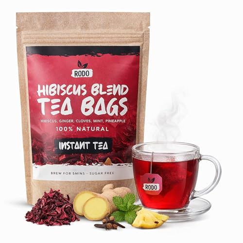 Hibiscus tea bags for herbal infusion