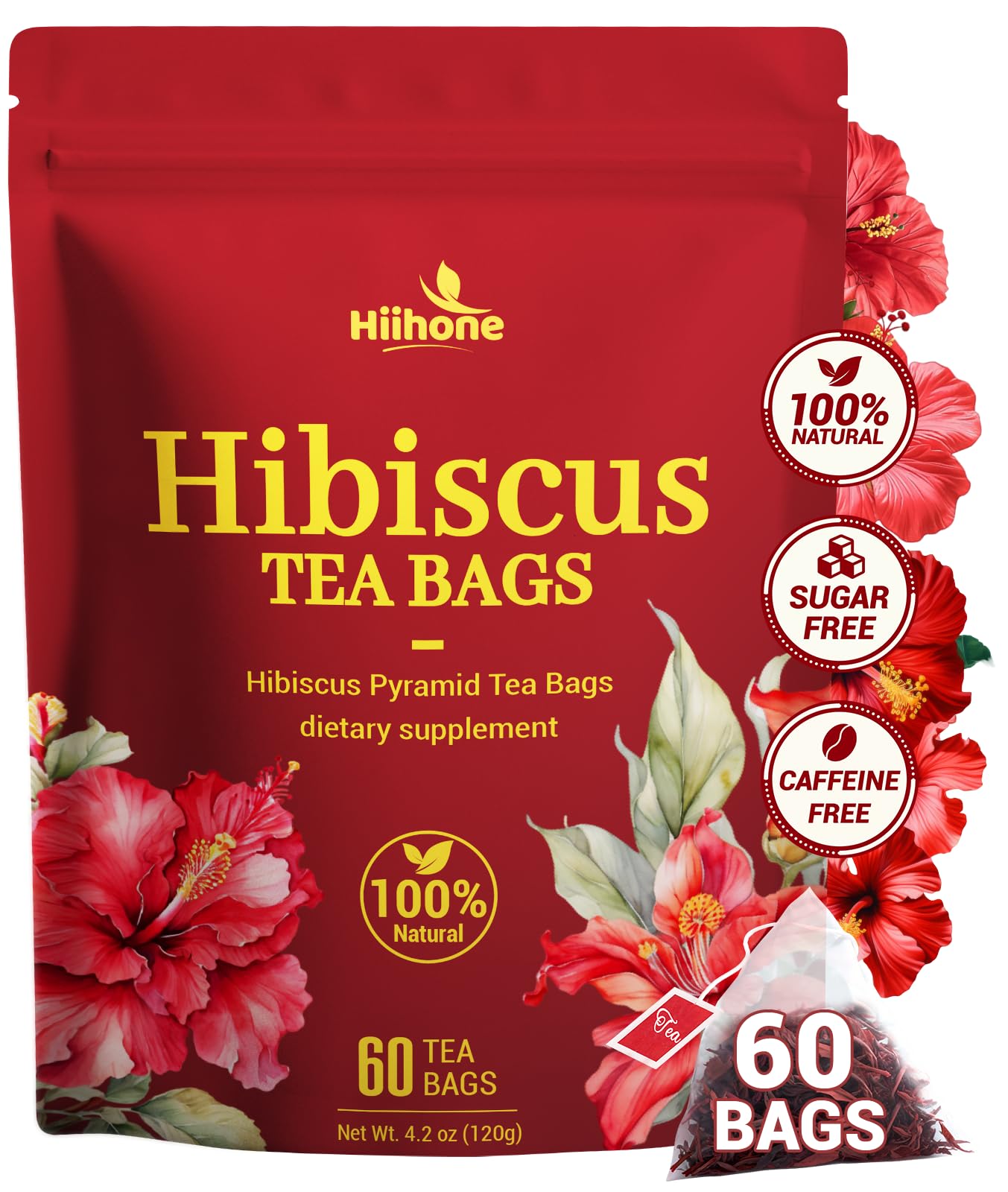 Hibiscus tea bags for refreshing brew