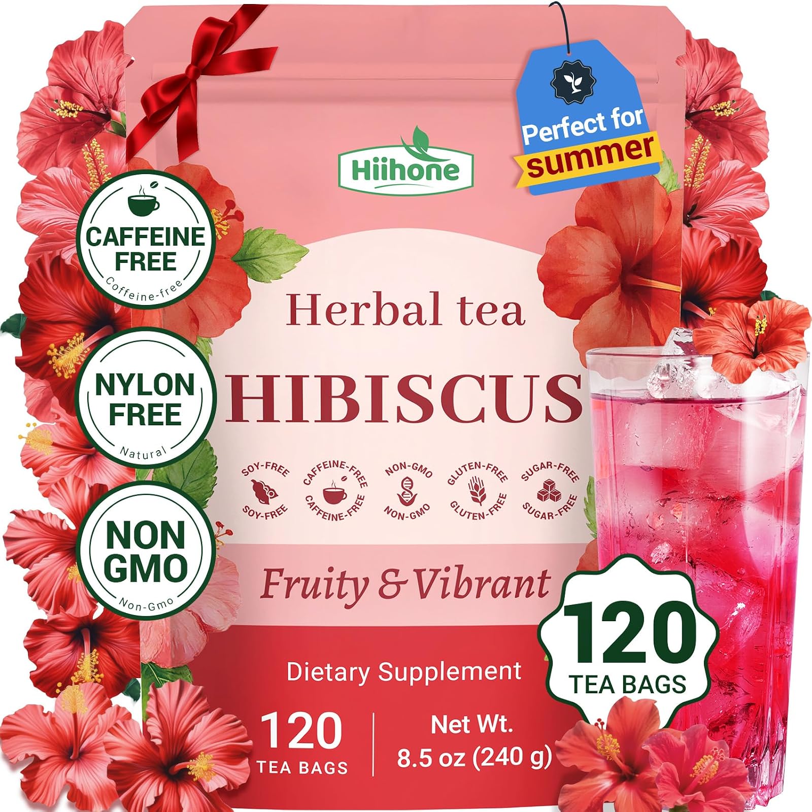 Hibiscus tea bags for relaxation