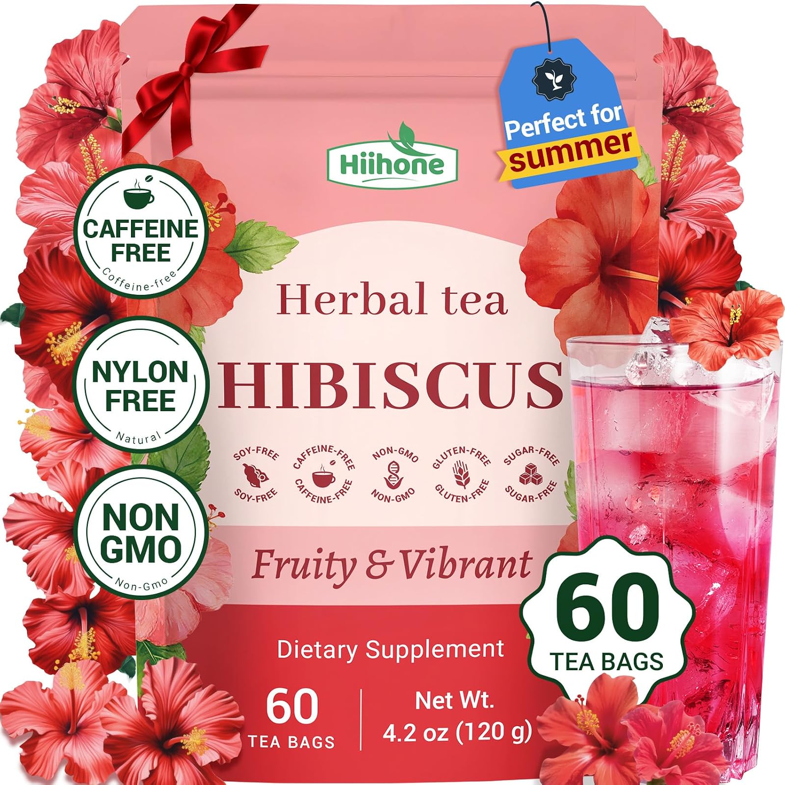 Hibiscus tea bags for relaxation