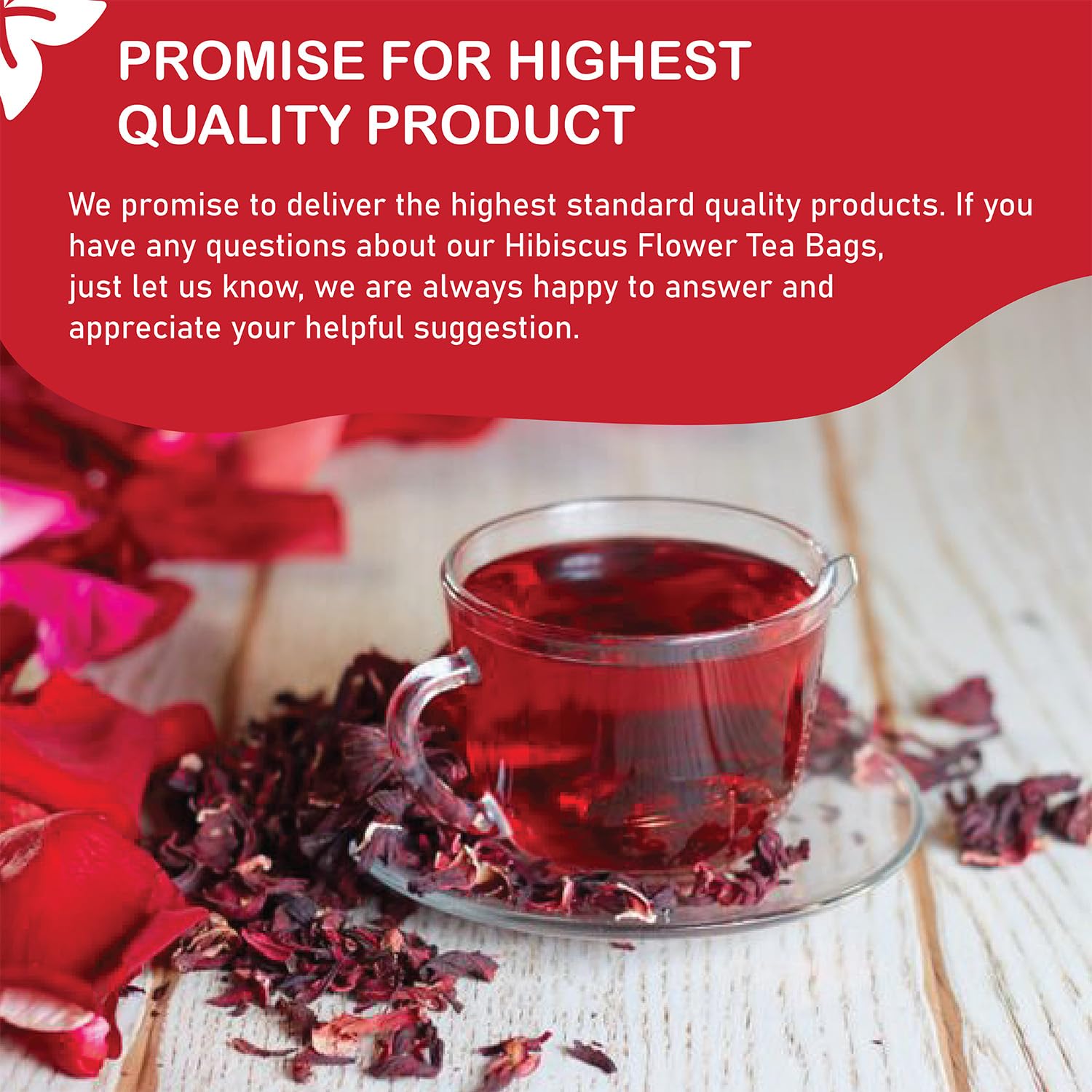 Hibiscus tea bags for wellness