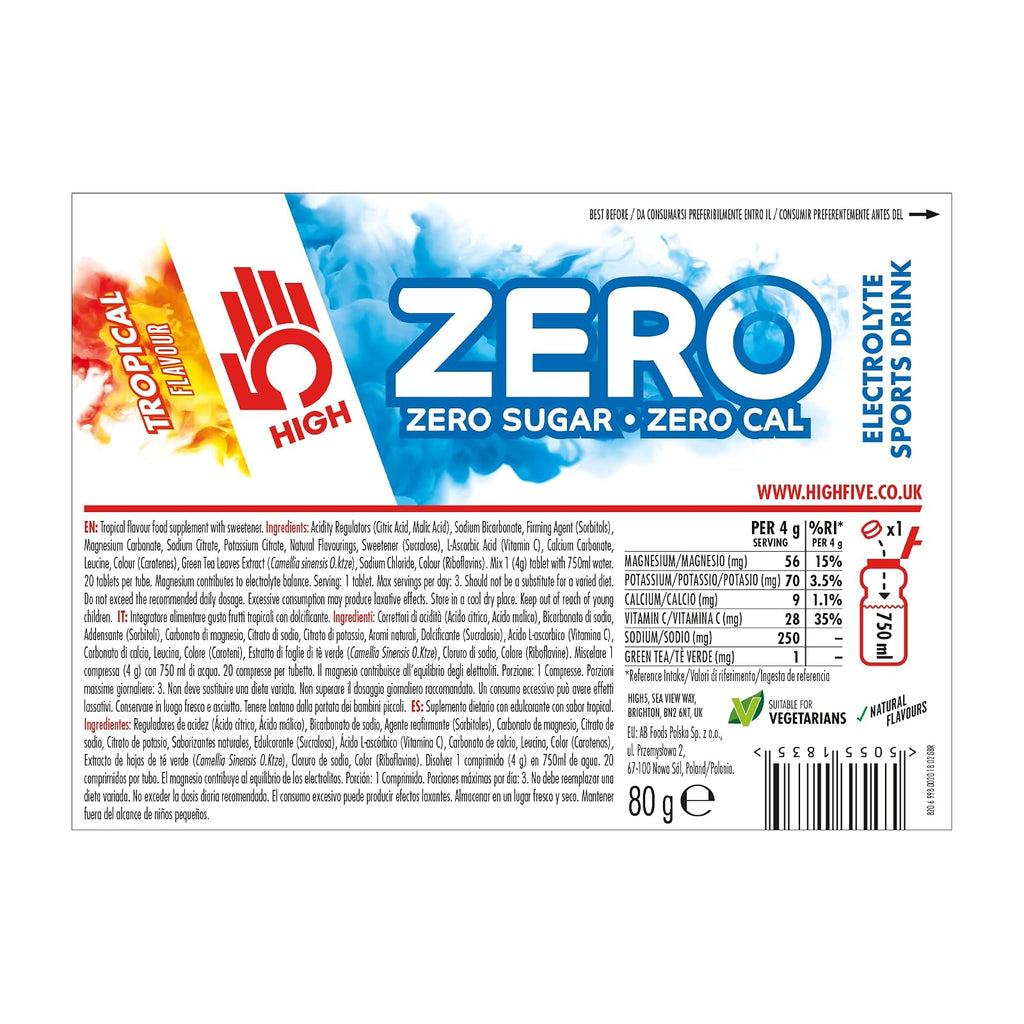 high 5 zero electrolytes for active lifestyle