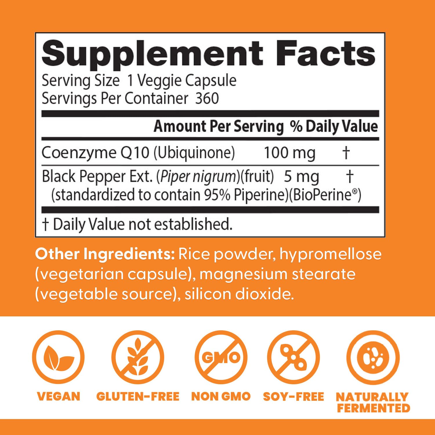 High absorption CoQ10 with BioPerine