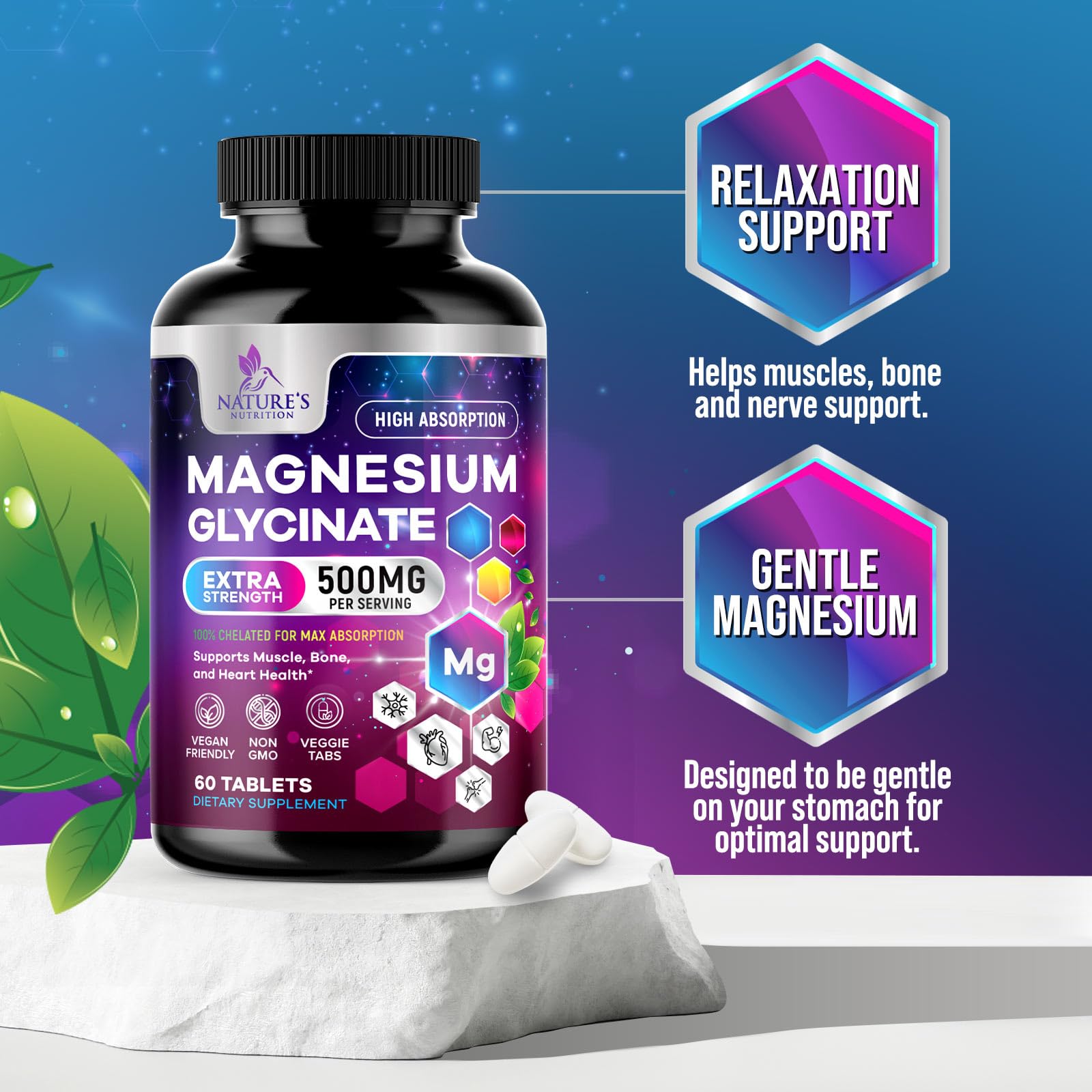 High absorption magnesium glycinate formula