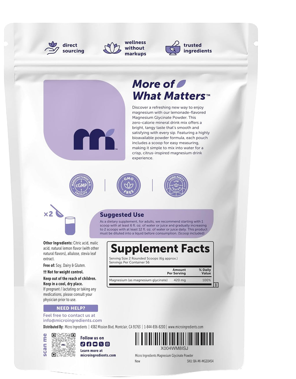 High absorption Magnesium Glycinate supplement