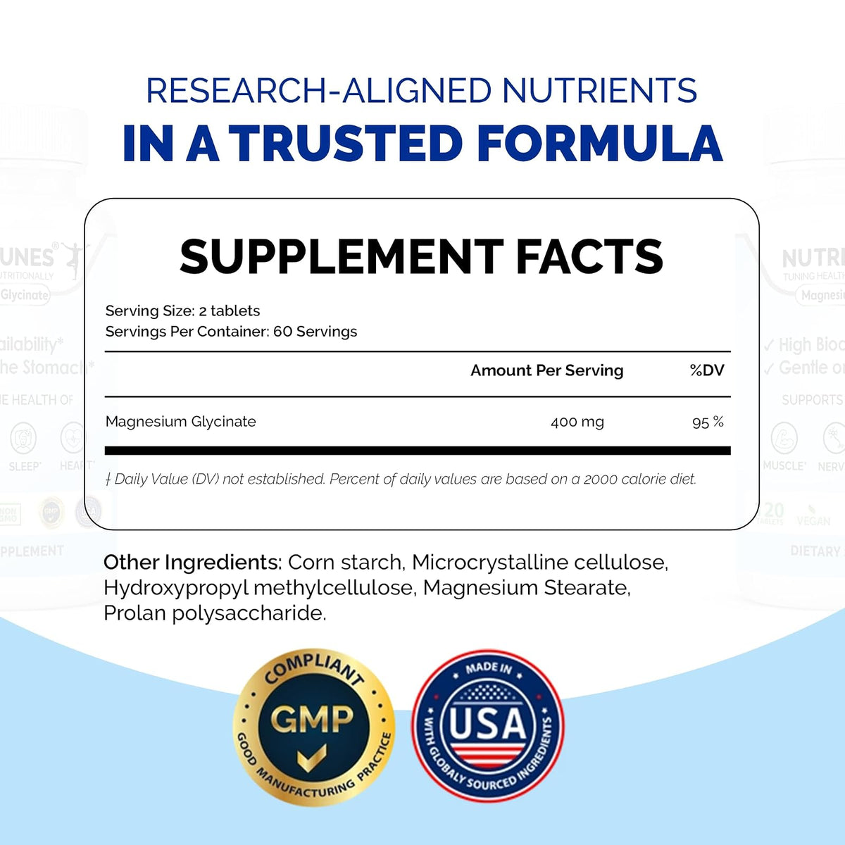 High absorption Magnesium Glycinate supplement