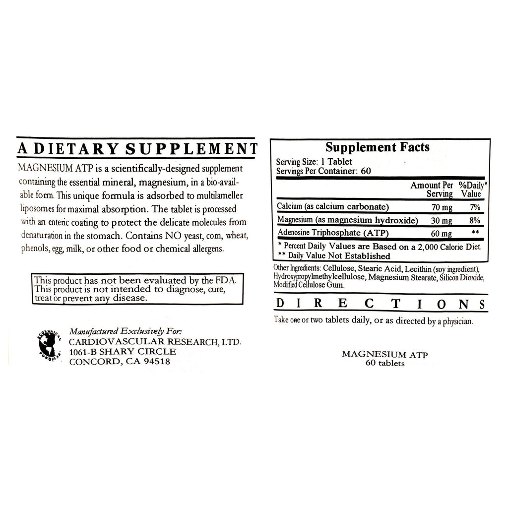 High absorption magnesium tablets for energy