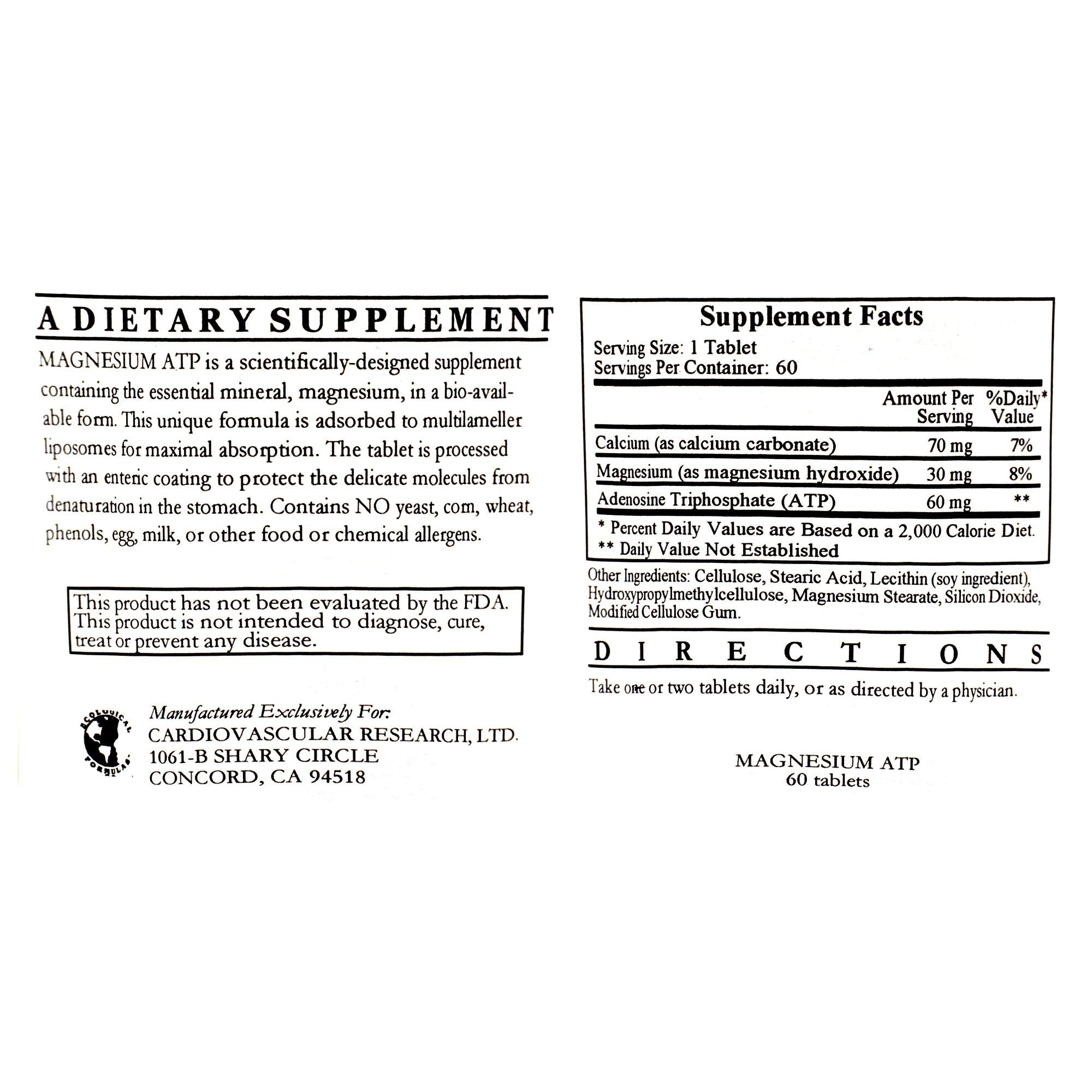 High absorption magnesium tablets for energy