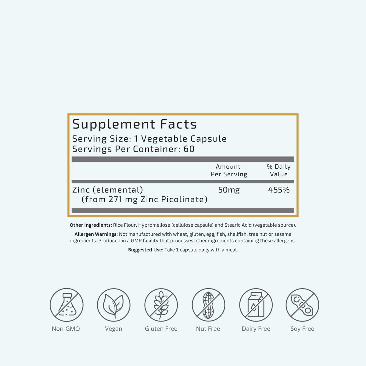 High absorption zinc supplement for immunity