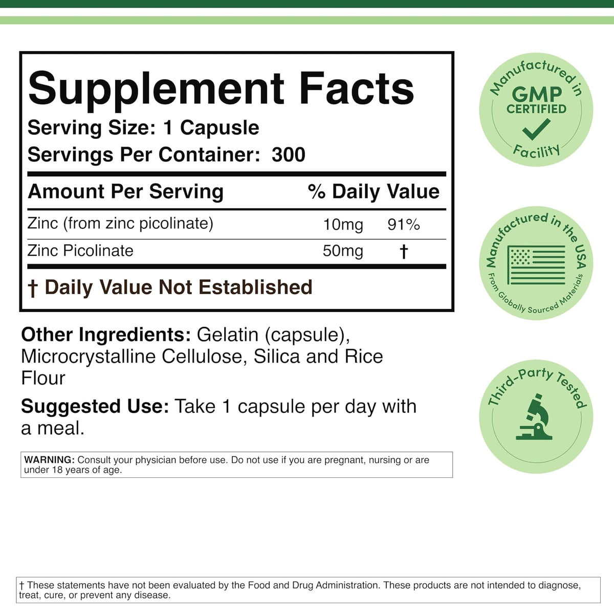 High absorption zinc supplement