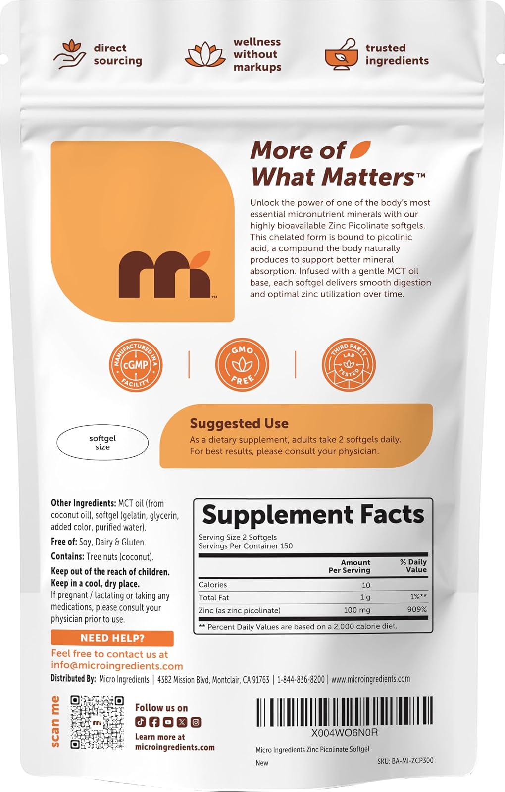 High absorption zinc supplement