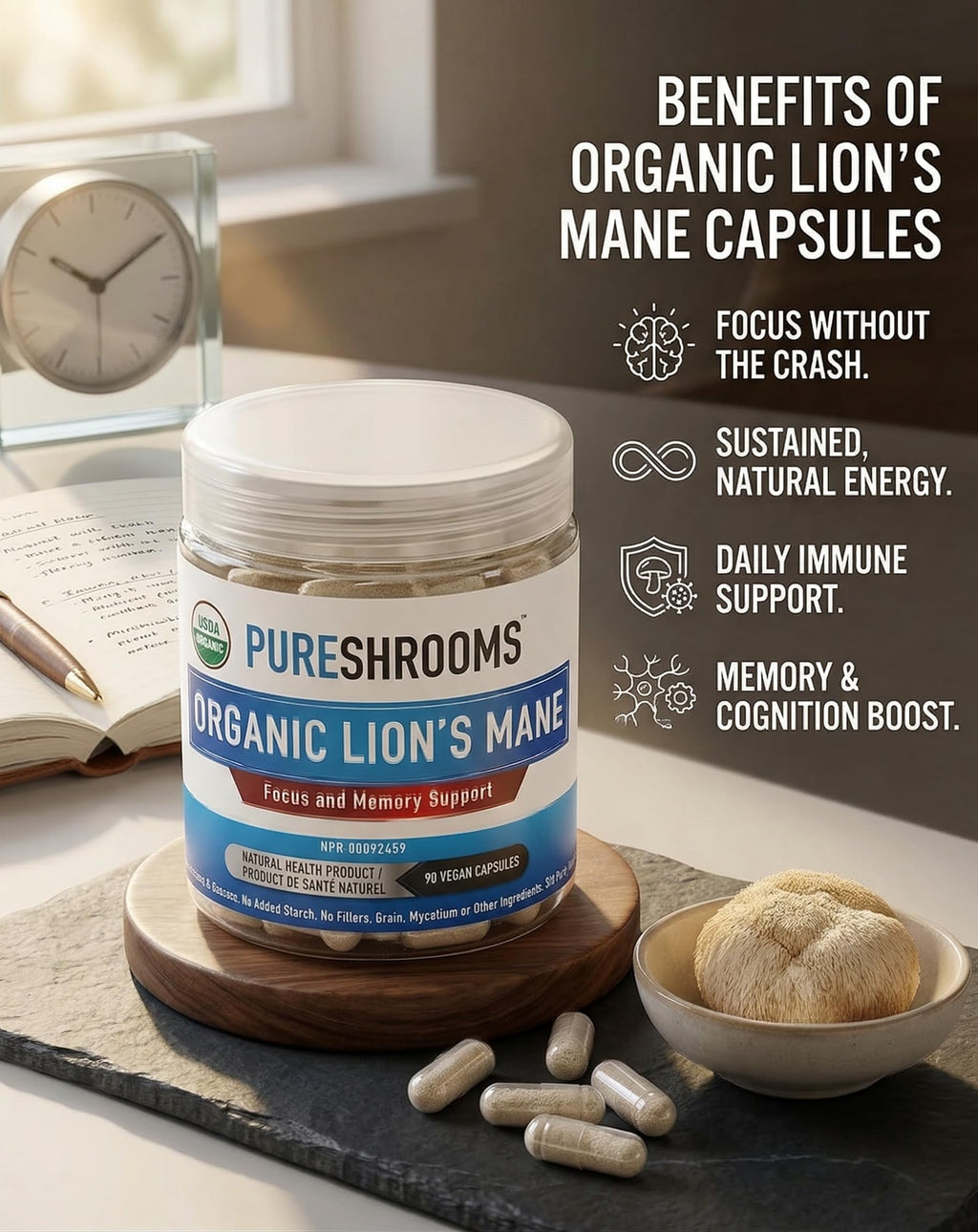 High beta-D-glucans mushroom supplement
