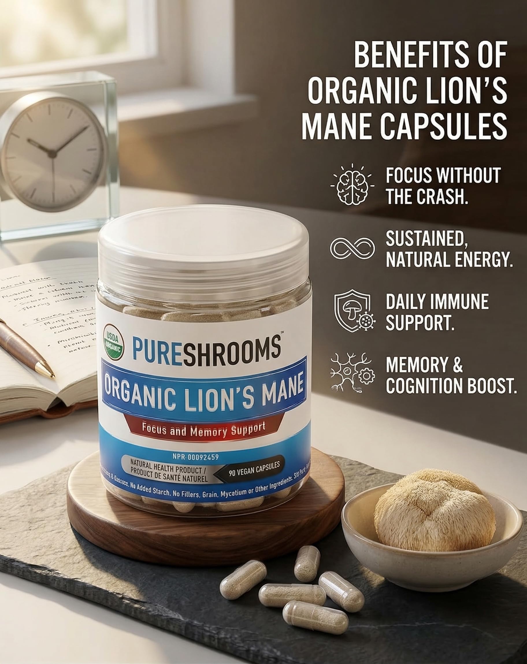 High beta-D-glucans mushroom supplement