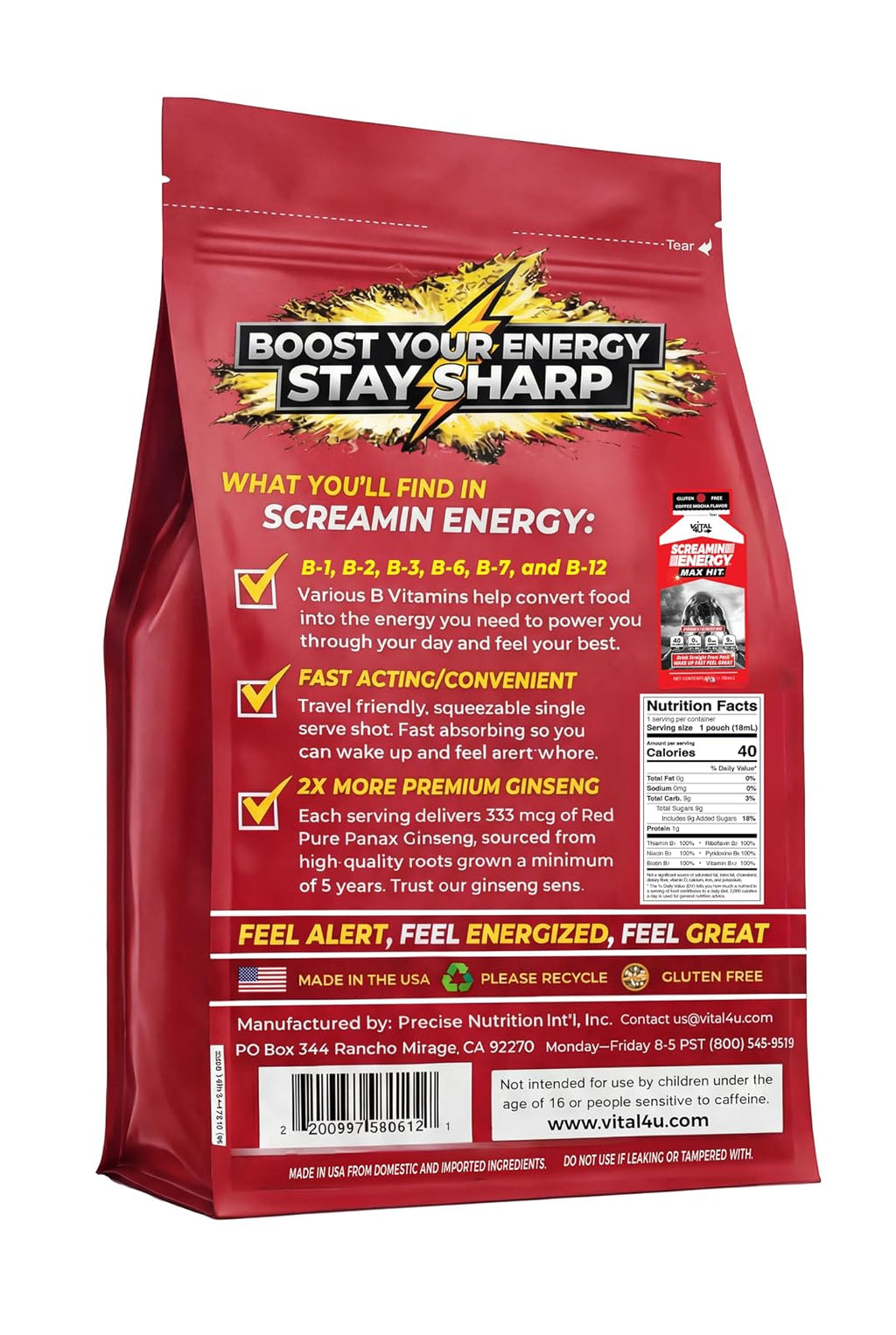 high caffeine endurance energy shots