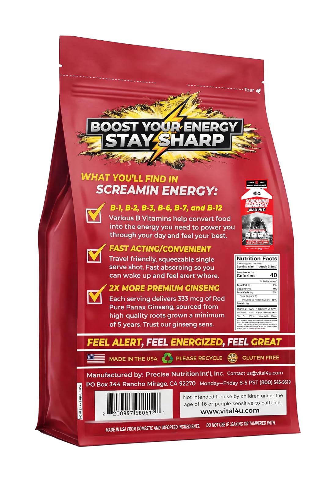 high caffeine endurance energy shots