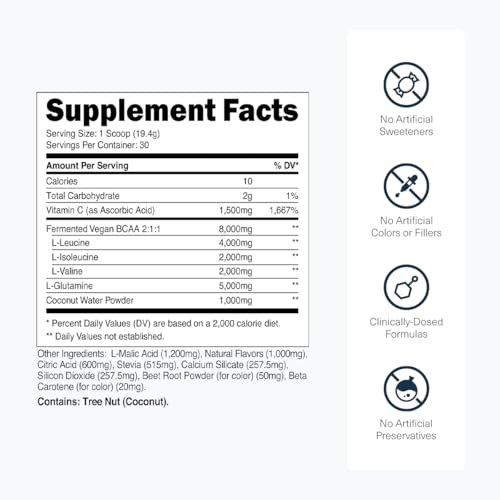 High dosage BCAA glutamine formula