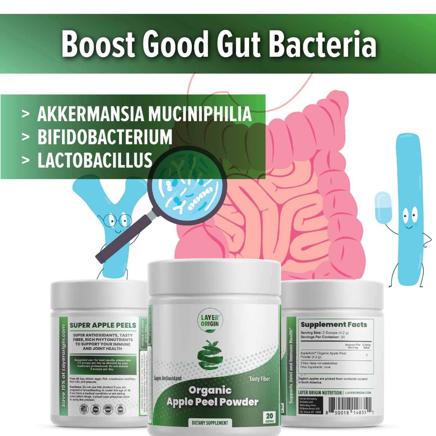 High-fiber apple peel supplement