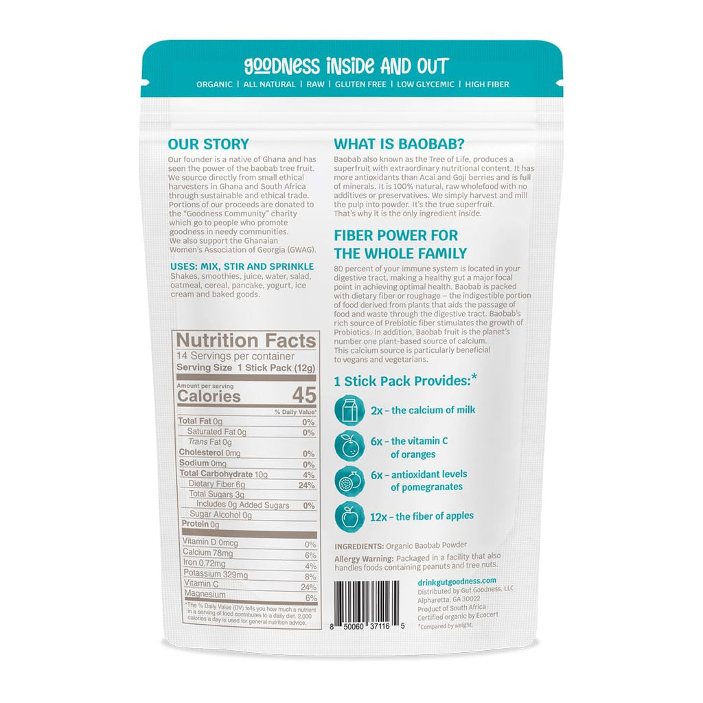 high-fiber baobab powder stick packs