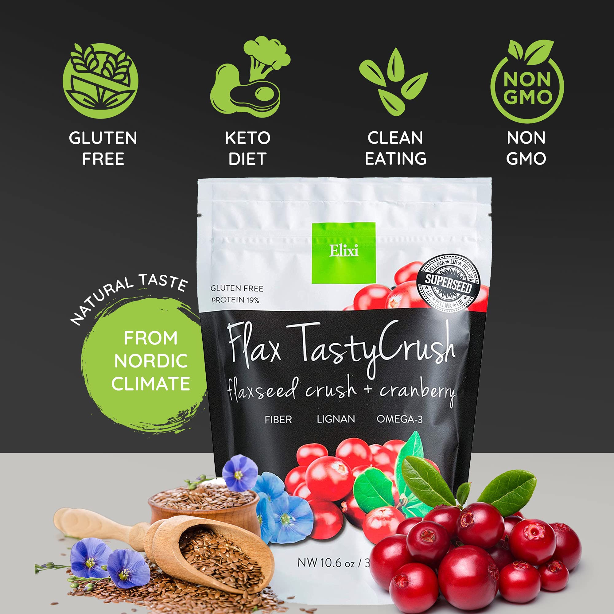 high fiber flaxseed snack option