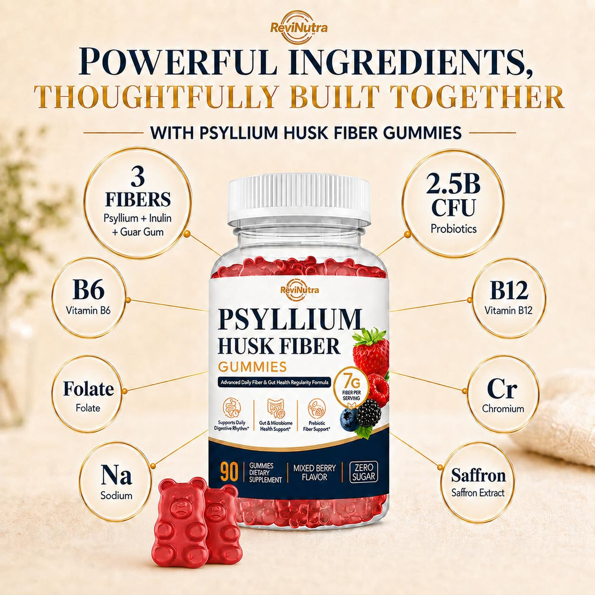 High-fiber gummies for healthy digestion