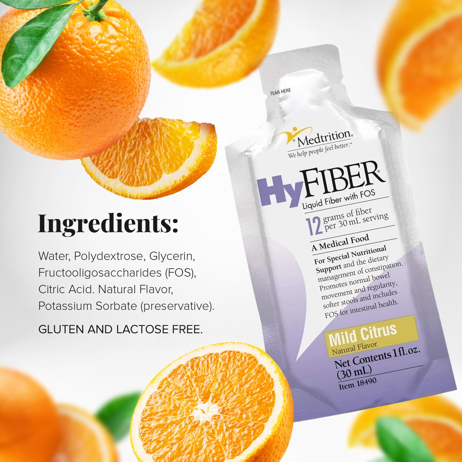 High-fiber liquid supplement pack