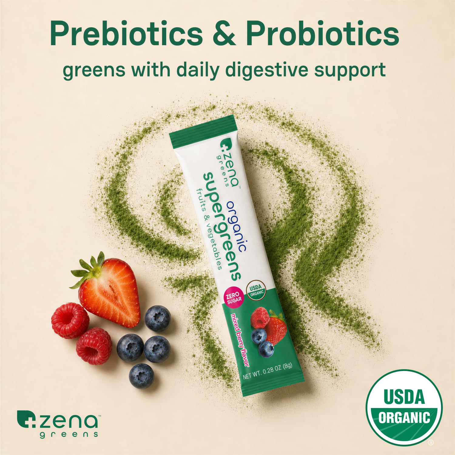 High fiber organic greens mix