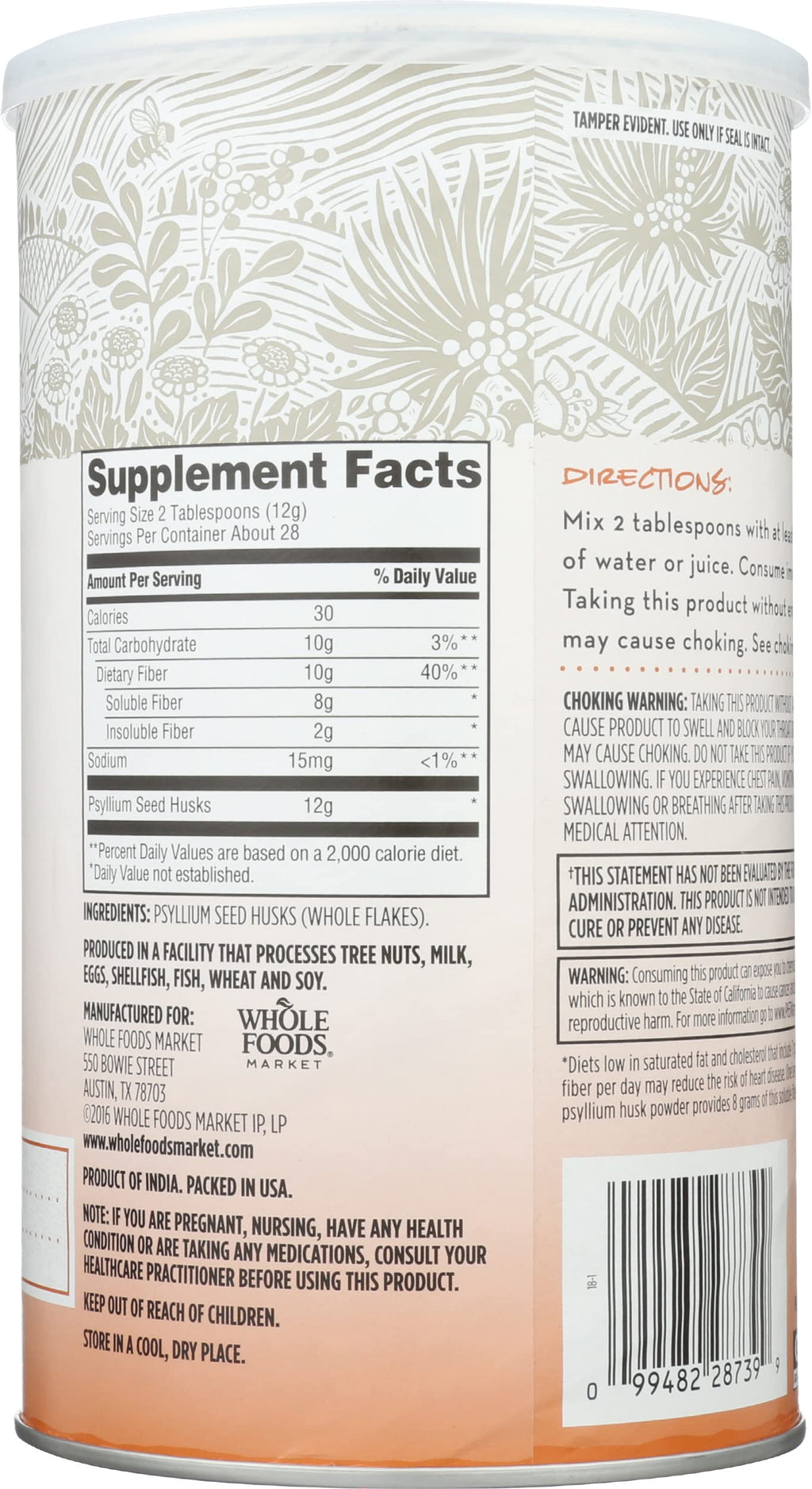 high-fiber organic psyllium product