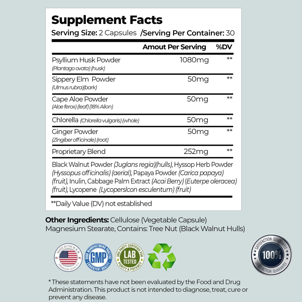 high-fiber psyllium blend capsules