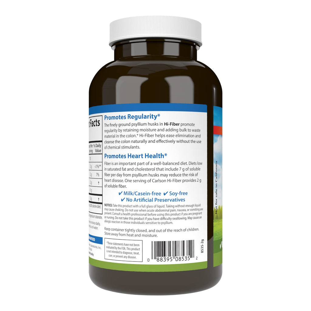 High-fiber psyllium capsules for wellness