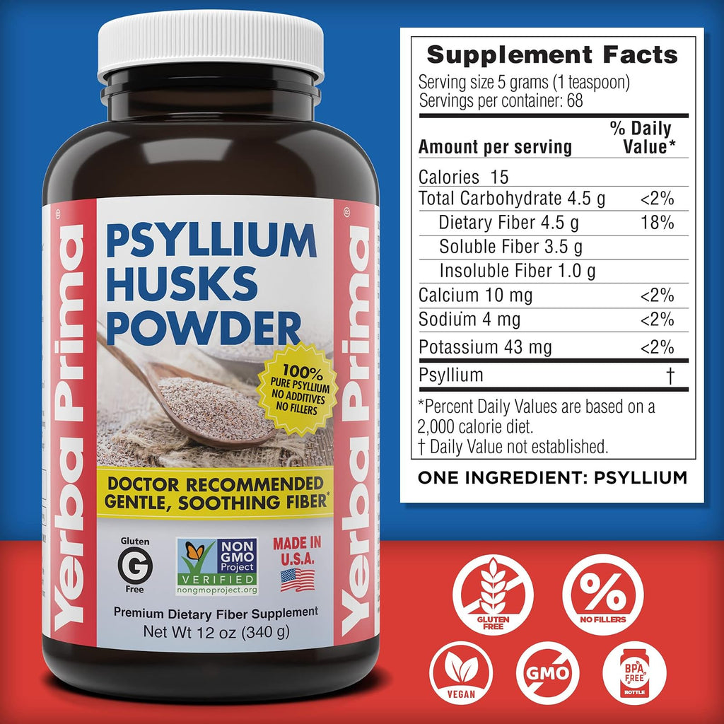high-fiber psyllium husk supplement pack