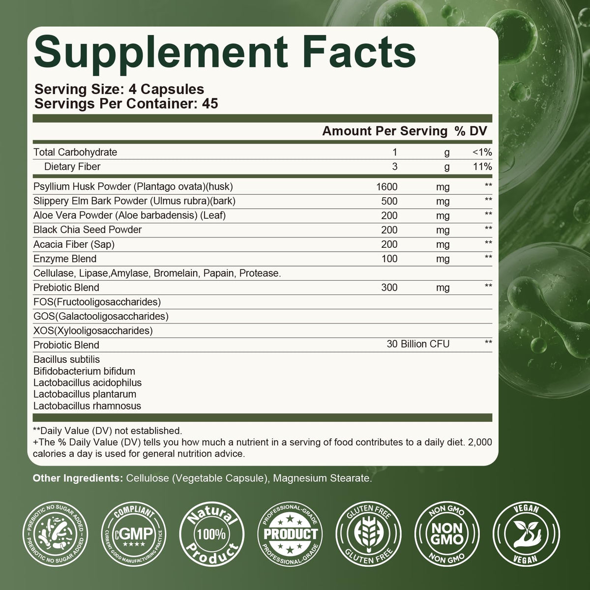 High-fiber supplement for gut health