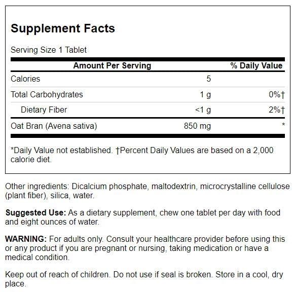 high-fiber Swanson oat bran supplement