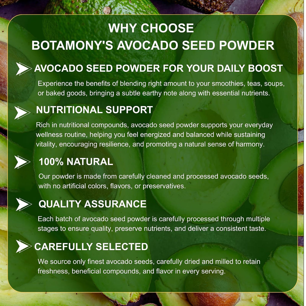 high-fibre avocado seed powder supplement