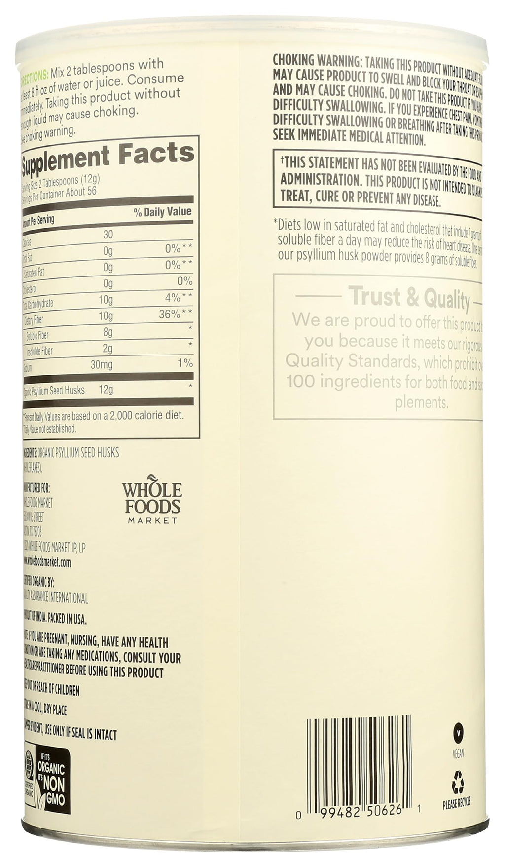 high-fibre organic psyllium product