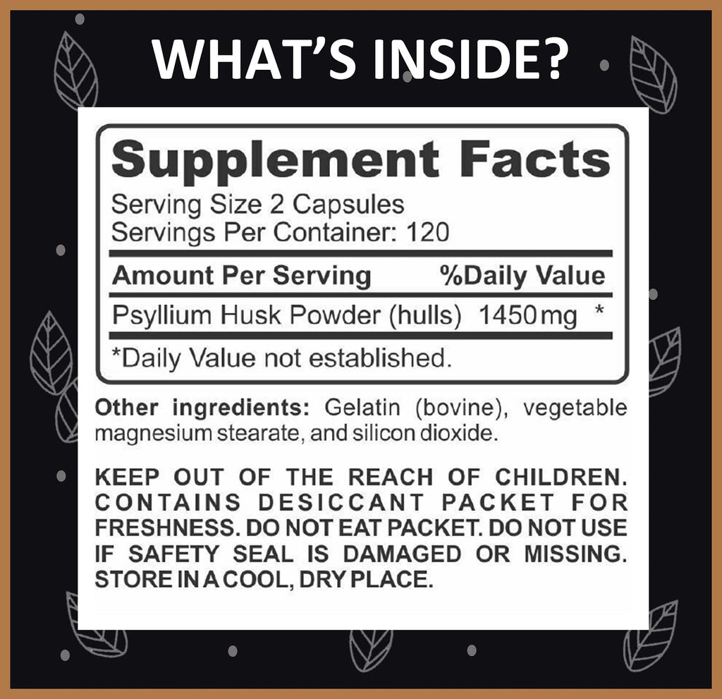 High-fibre psyllium husk capsules