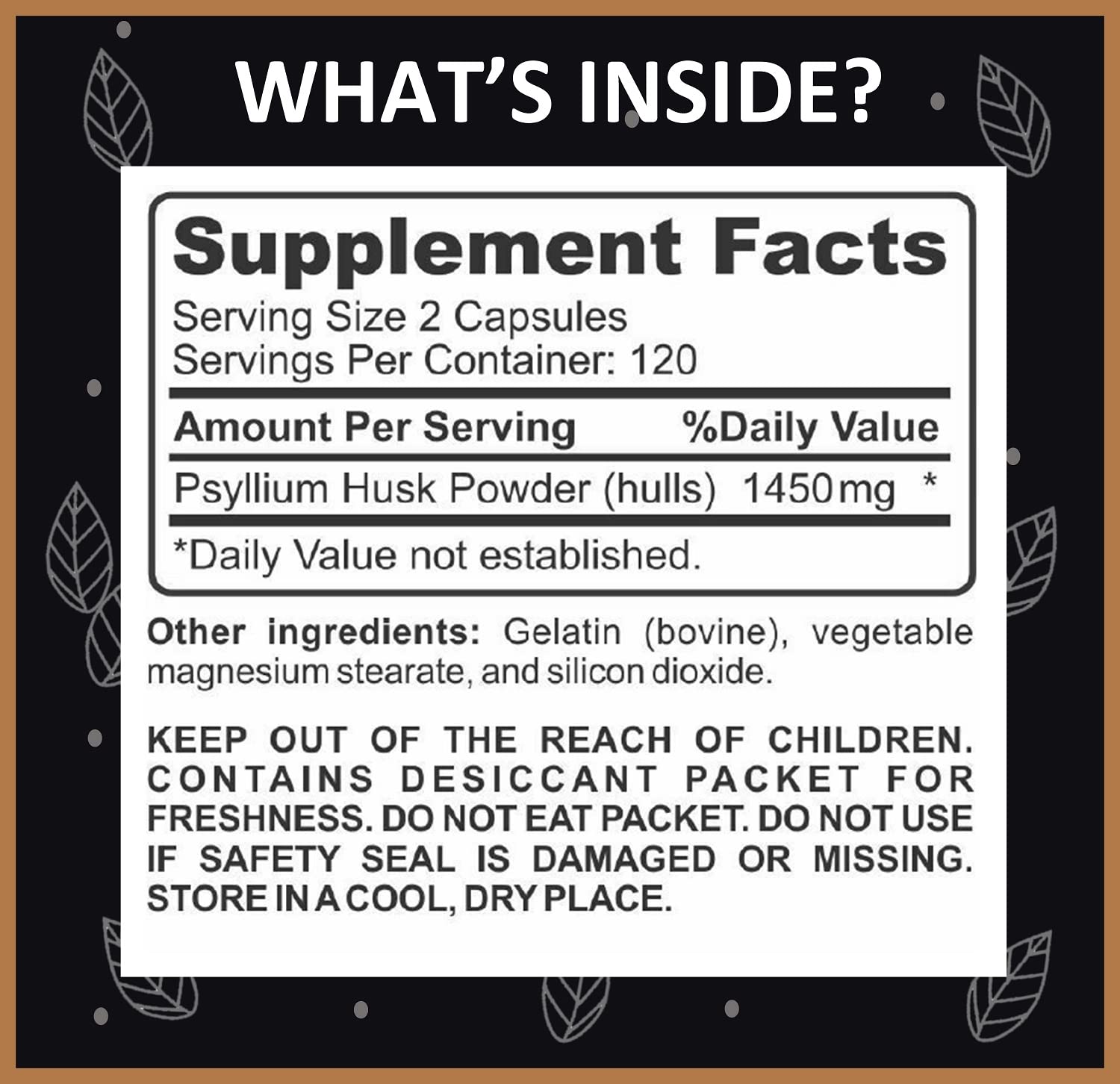 High-fibre psyllium husk capsules