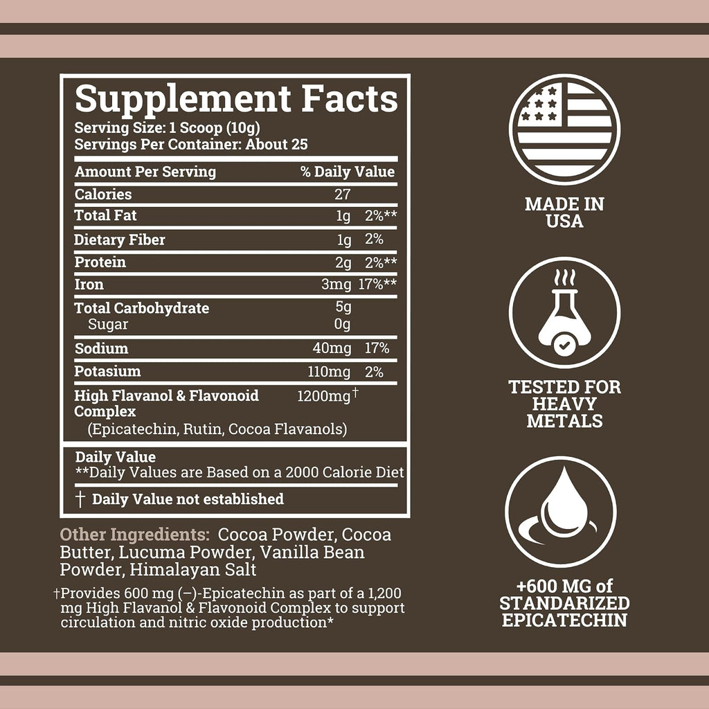 high flavonoid cocoa powder nutrition
