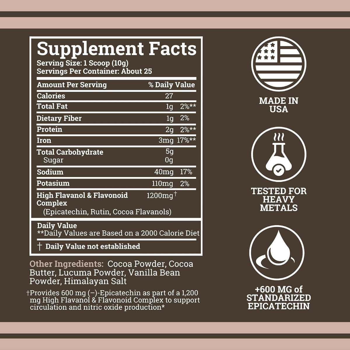 high flavonoid cocoa powder nutrition
