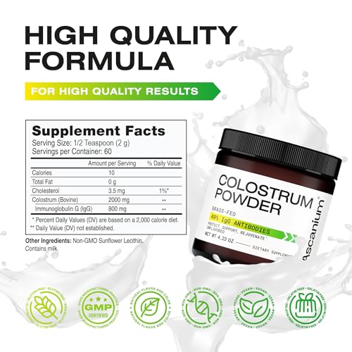 high IgG content in colostrum powder