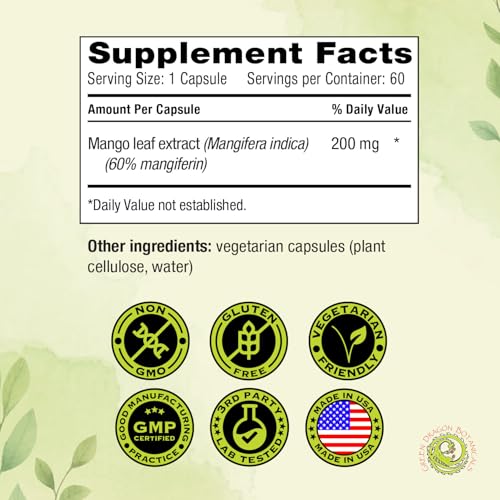 High mangiferin content mango supplements