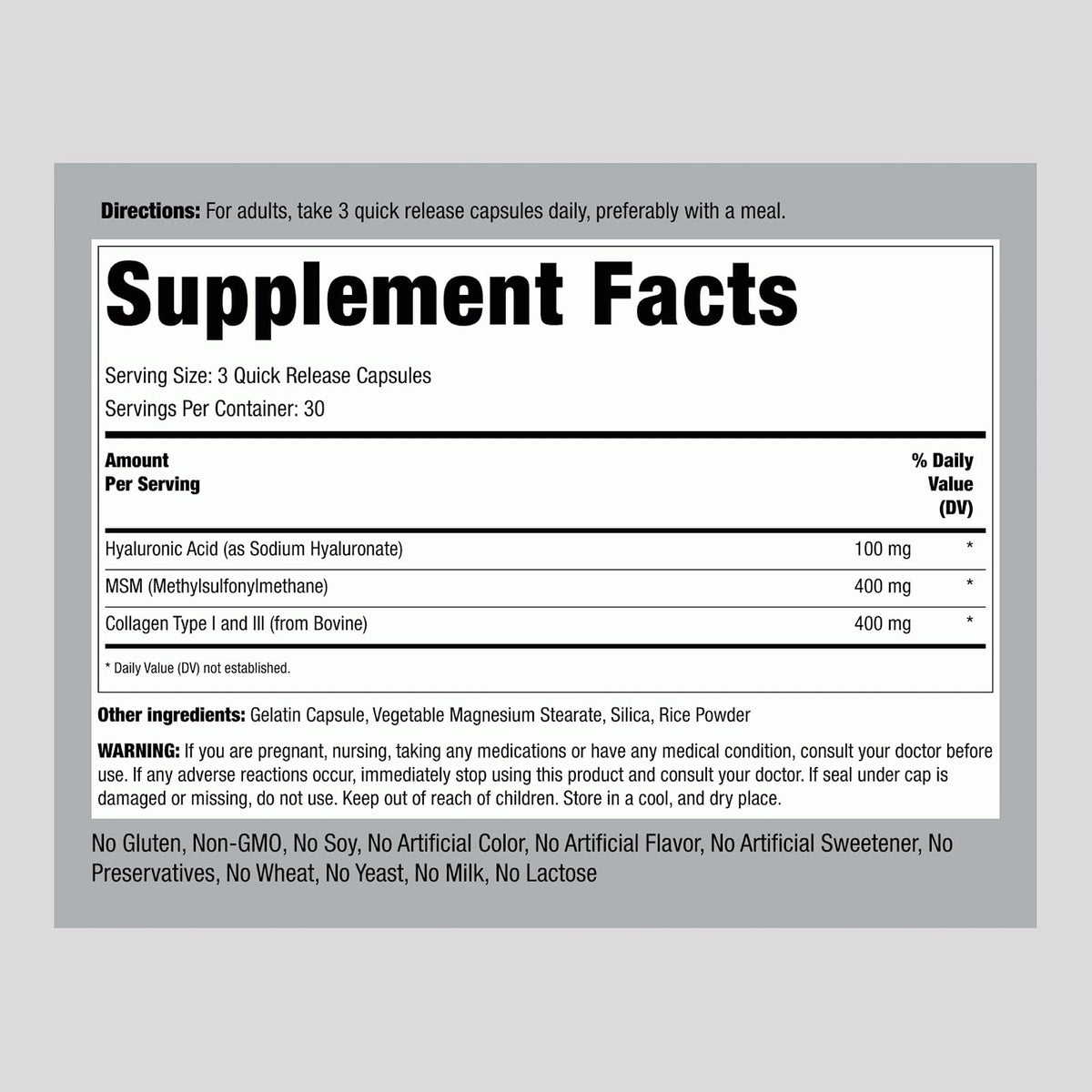 high molecular weight hyaluronic acid supplement