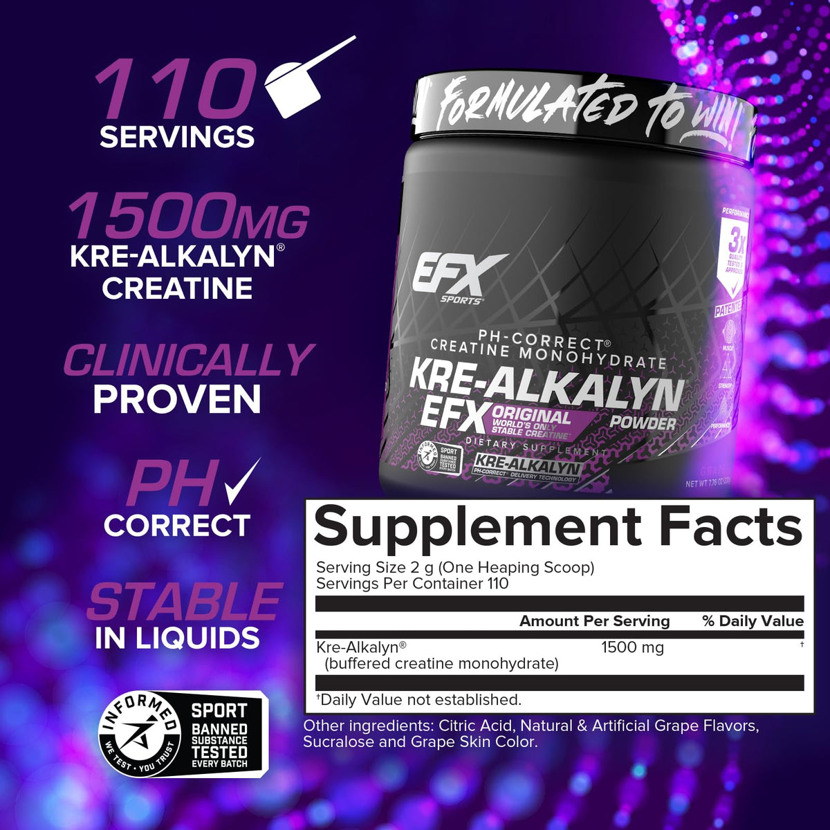 High-performance creatine powder supplement